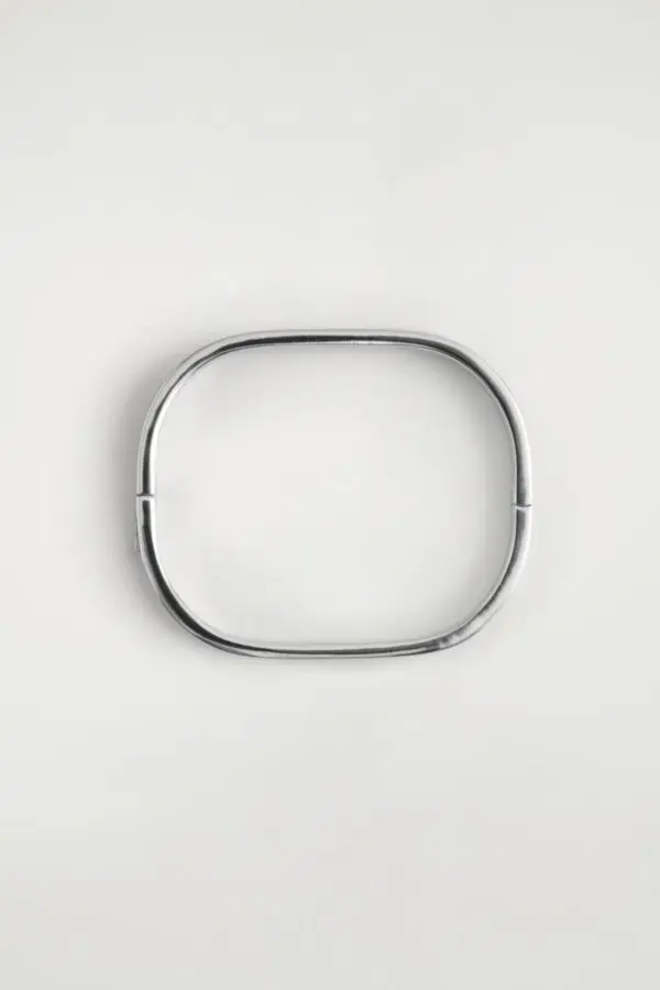 Cos Curved Rectangular Bangle In Silver-plated Brass