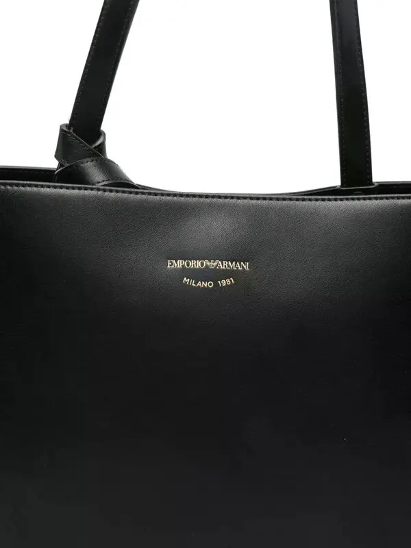 Emporio Armani Leather Tote Bag - Black
