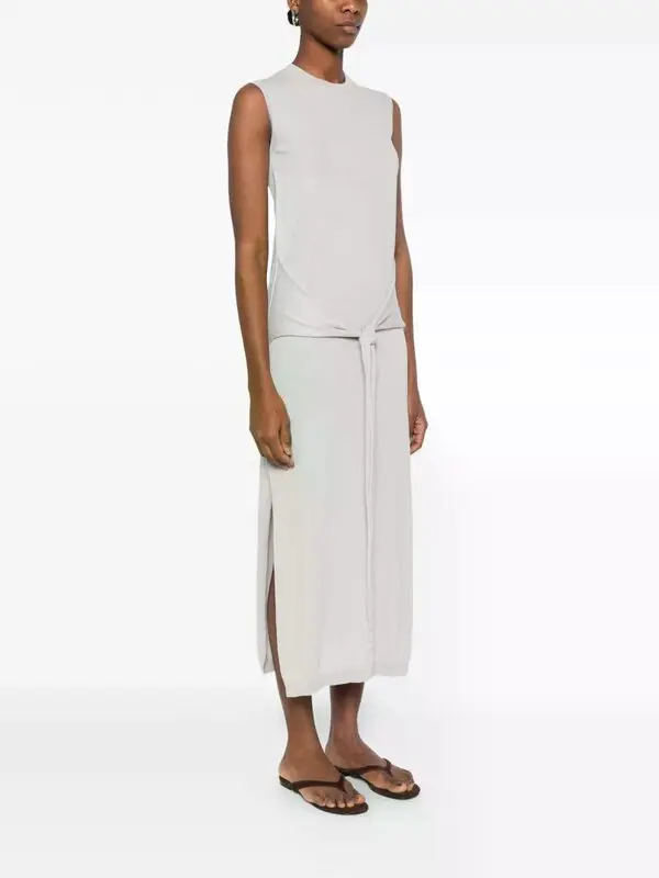 LEMAIRE Sleeveless Knotted Dress In Fine Cotton Crêpe - Grey
