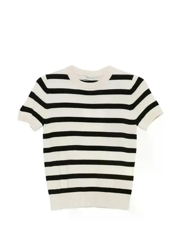 Max Mara Striped Short-sleeve Sweater - Neutrals