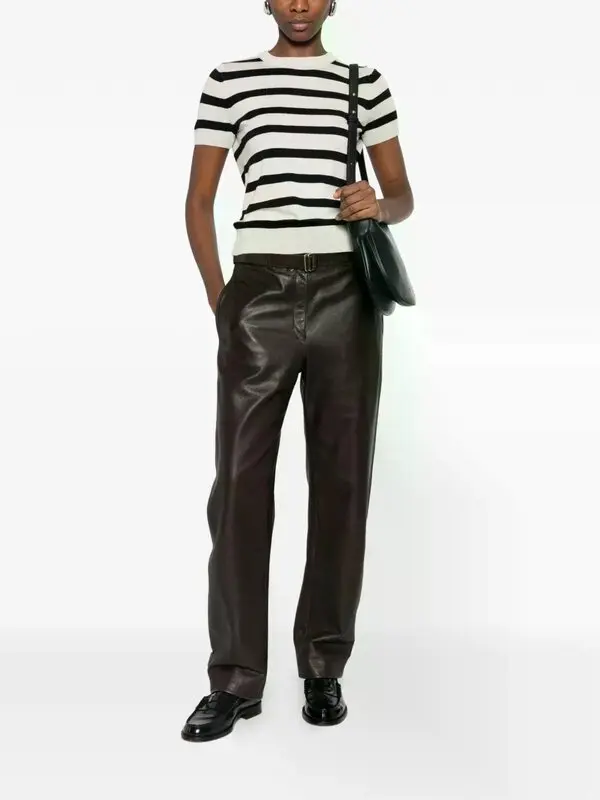 Max Mara Striped Short-sleeve Sweater - Neutrals