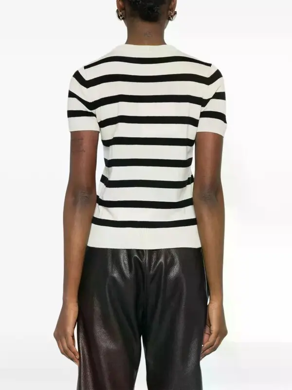 Max Mara Striped Short-sleeve Sweater - Neutrals