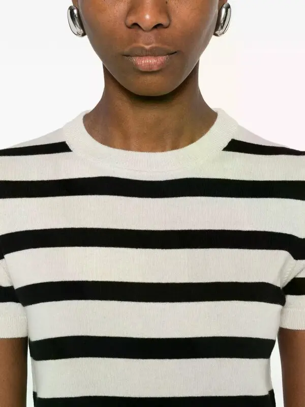 Max Mara Striped Short-sleeve Sweater - Neutrals