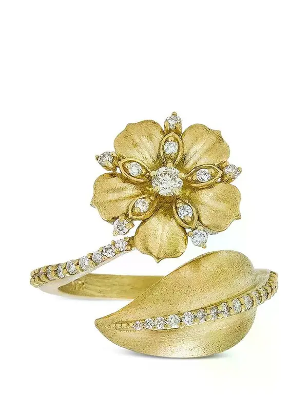 TANYA FARAH Jasmine Bloom Tala Diamond Bypass Ring - Gold