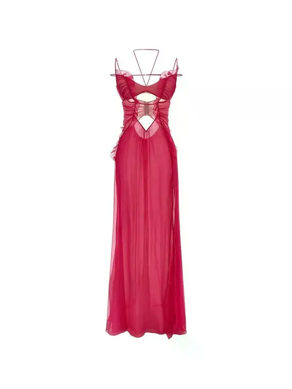 NENSI DOJAKA Ruffled Cutout Gown