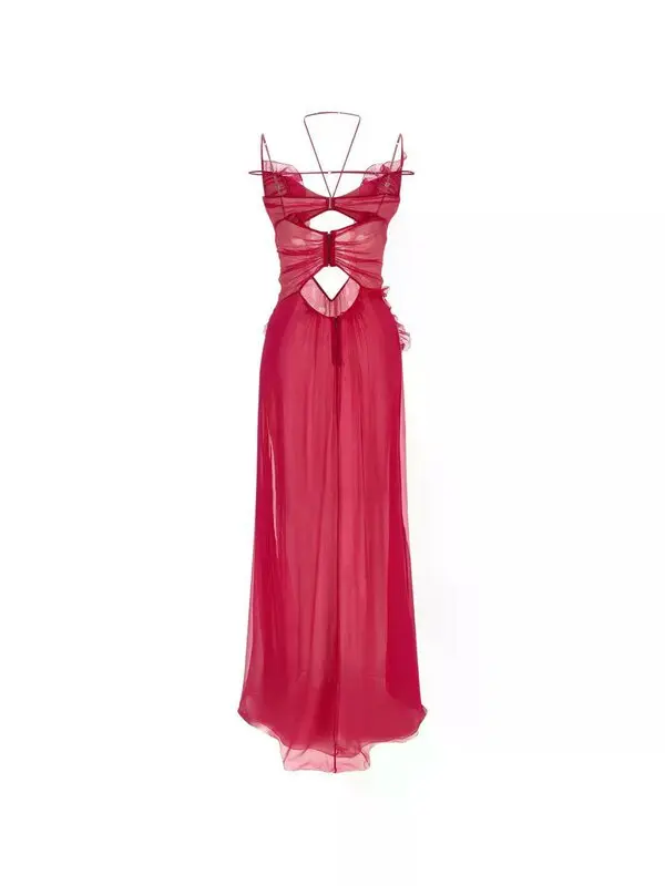NENSI DOJAKA Ruffled Cutout Gown