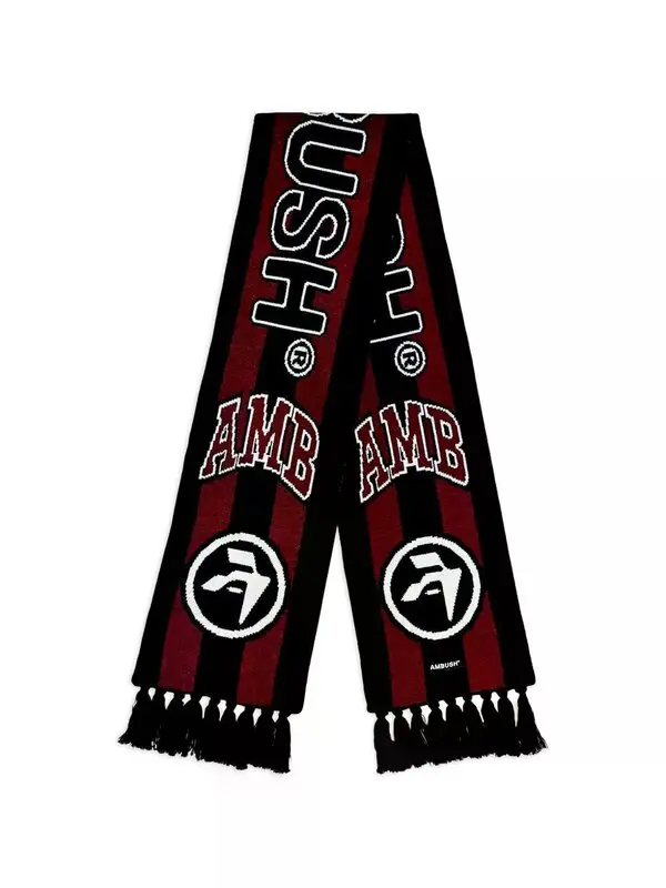 AMBUSH Striped Logo Scarf - Black