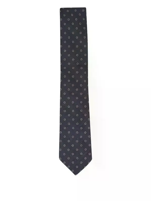 Zegna Floral Printed Tie - Grey