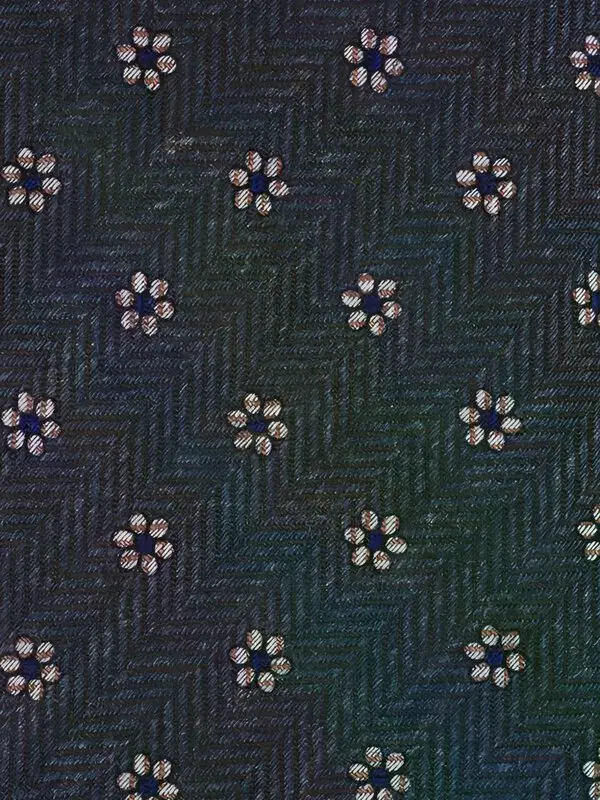 Zegna Floral Printed Tie - Grey