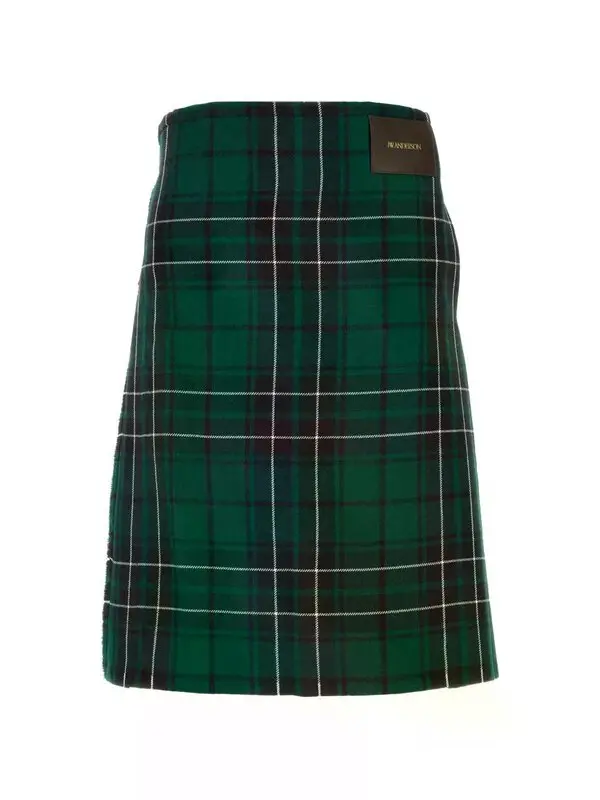 JW Anderson Plaid-patterned Pleated Skirt