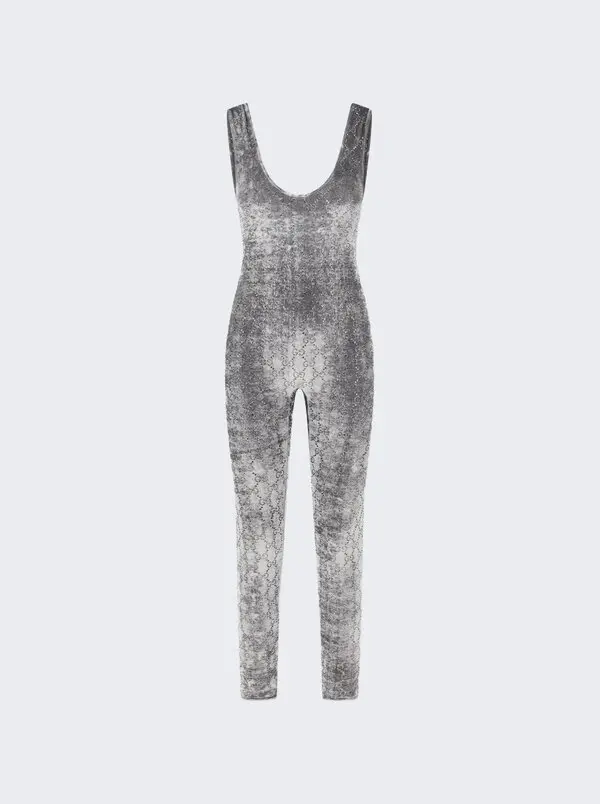 Gucci Gg Crystal Jumpsuit - Grey