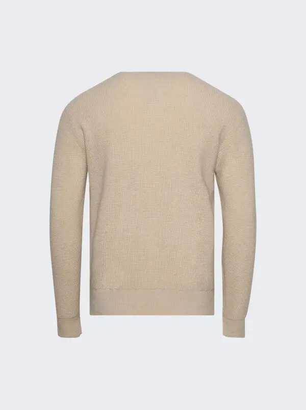 THE ELDER STATESMAN Waffle Thermal Henley - Natural