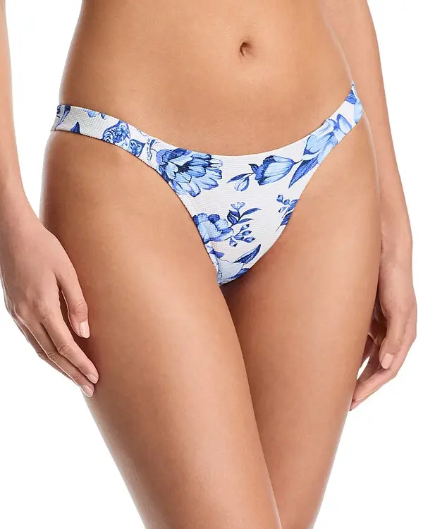 Farm Rio Porcelain Chita Low Rise Bikini Bottom - Off-white