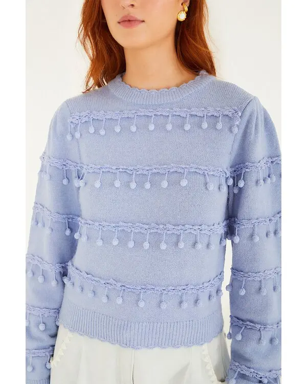 Farm Rio Pom Pom Trim Sweater
