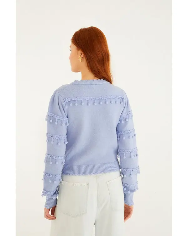 Farm Rio Pom Pom Trim Sweater