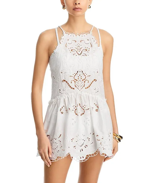 Farm Rio Richilieu Mini Dress Swim Cover-up - White