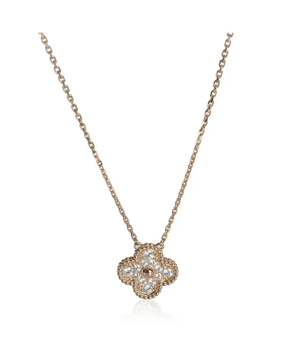 VAN CLEEF & ARPELS Vintage Alhambra 18k Rose Gold Pendant - Pink