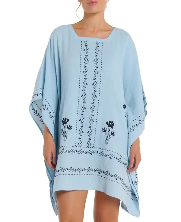 HERMOZA Priscilla Dress Cover-up - Blue Embroidery