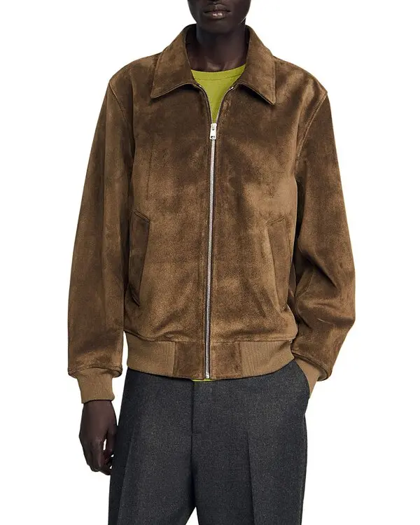 Sandro Leather Jacket - Caramel