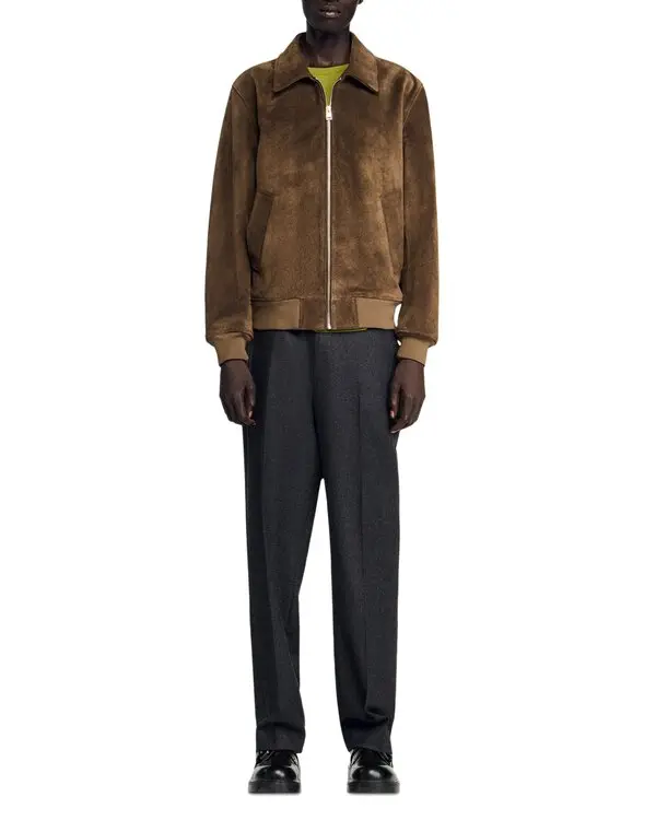 Sandro Leather Jacket - Caramel