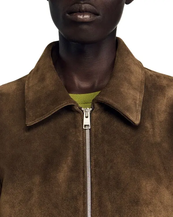 Sandro Leather Jacket - Caramel