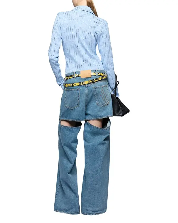 Attico Cutout Wide Leg Jeans