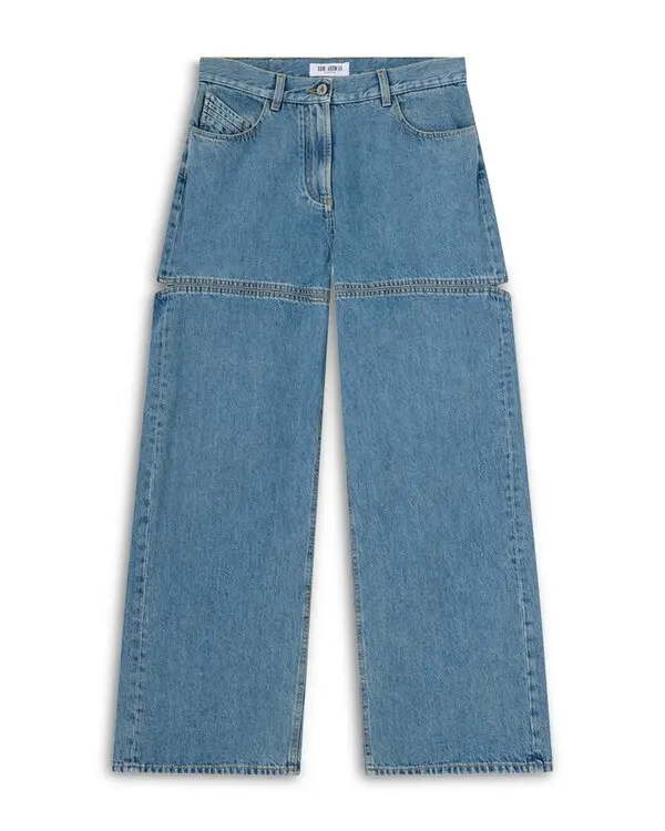 Attico Cutout Wide Leg Jeans