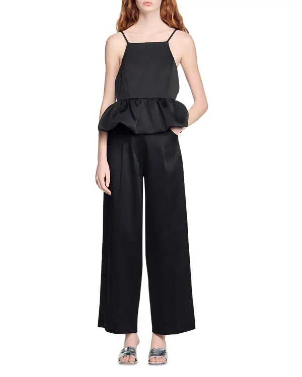 Sandro Ruffled Crop Top