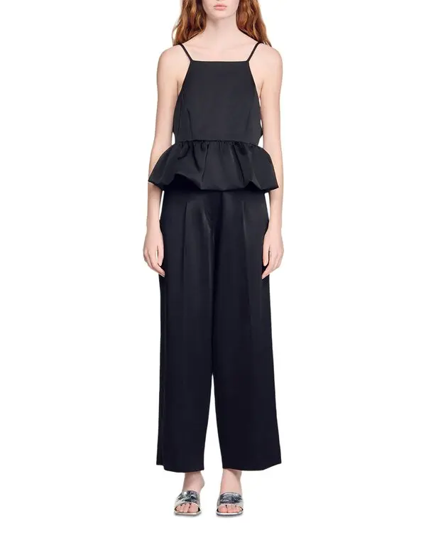 Sandro Ruffled Crop Top