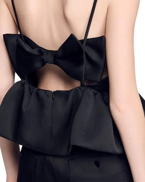 Sandro Ruffled Crop Top
