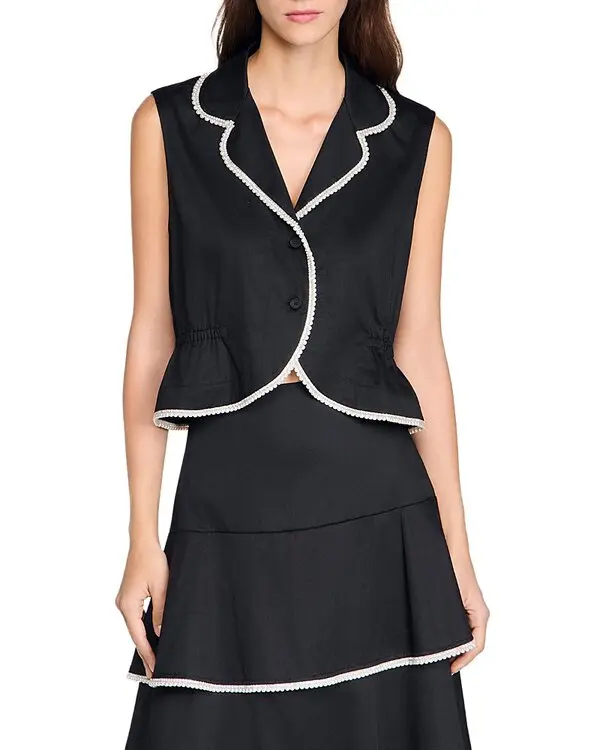 Sandro Fitted Cotton Top