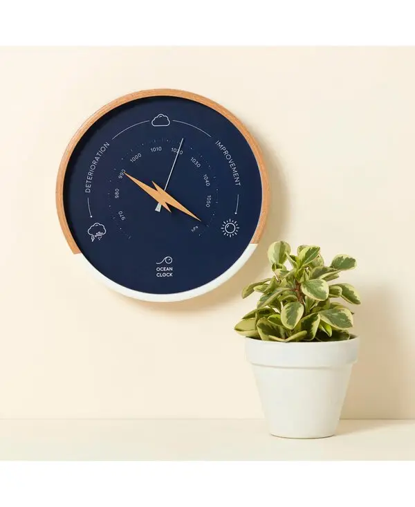 UNCOMMON GOODS Weather Changing Barometer Clock Ocean Clock