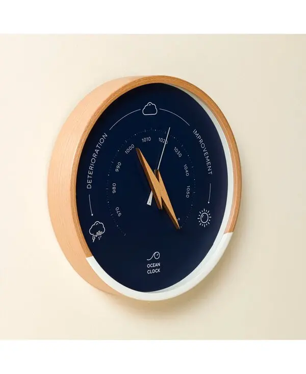 UNCOMMON GOODS Weather Changing Barometer Clock Ocean Clock