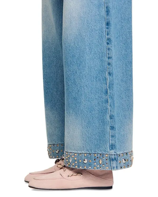 Sandro Rhinestone Straight Jeans