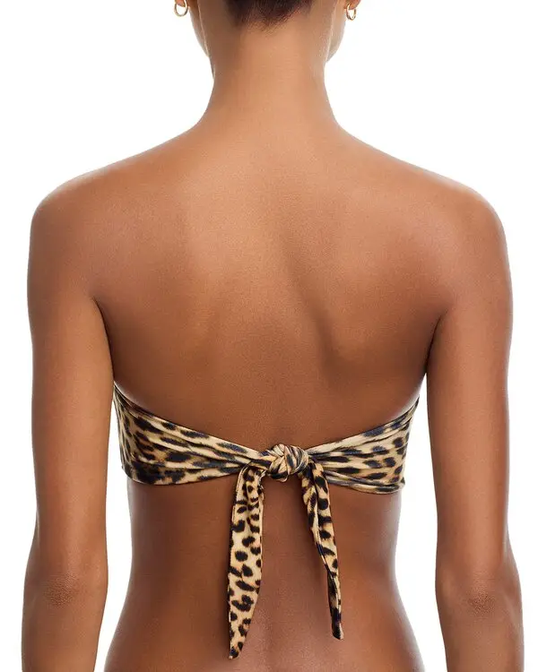 Norma Kamali Johnny D Cheetah Print Bikini Top