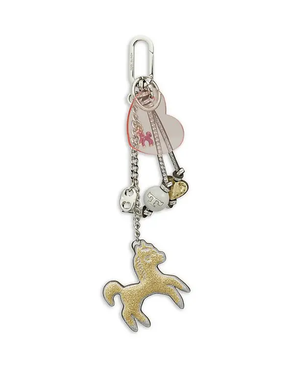 Tory Burch Heart Horse Charm Key Ring - Gold