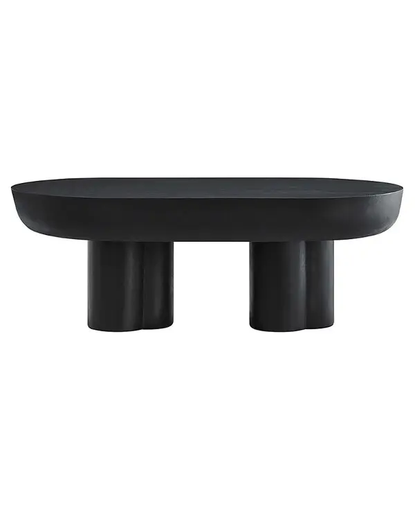 MODWAY Caspian Oval Concrete Coffee Table - Black