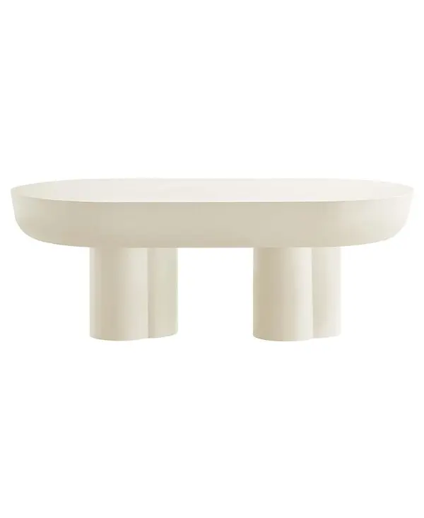 MODWAY Caspian Oval Concrete Coffee Table - White