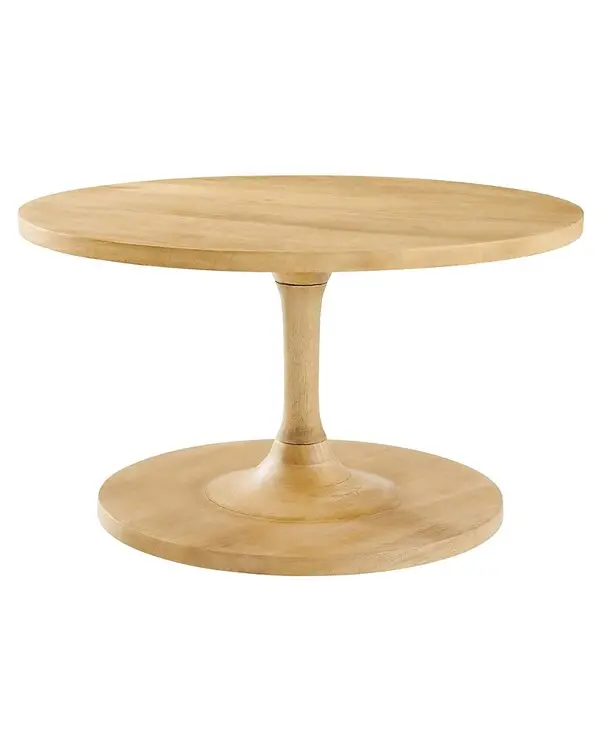 MODWAY Lina Round Wood Coffee Table - Oak