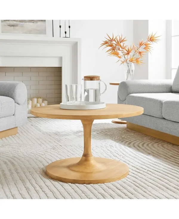 MODWAY Lina Round Wood Coffee Table