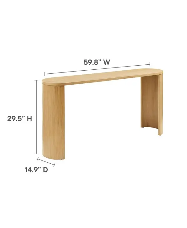 MODWAY Aspect Oval Wood Entryway Console Table