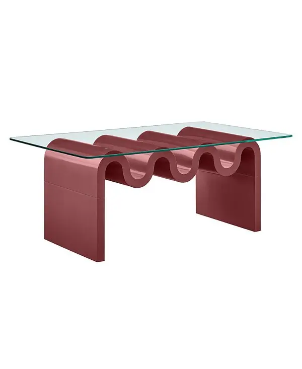 MODWAY Ondine Glass Top Coffee Table - Spiced Apple