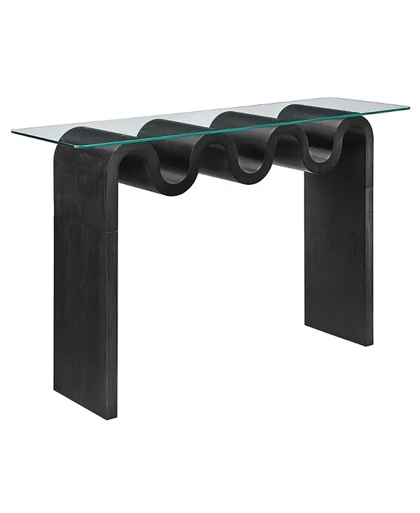 MODWAY Ondine Glass Top 50" Console Table - Black