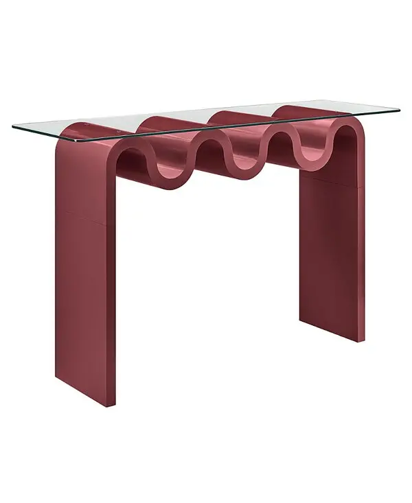 MODWAY Ondine Glass Top 50" Console Table - Spiced Apple