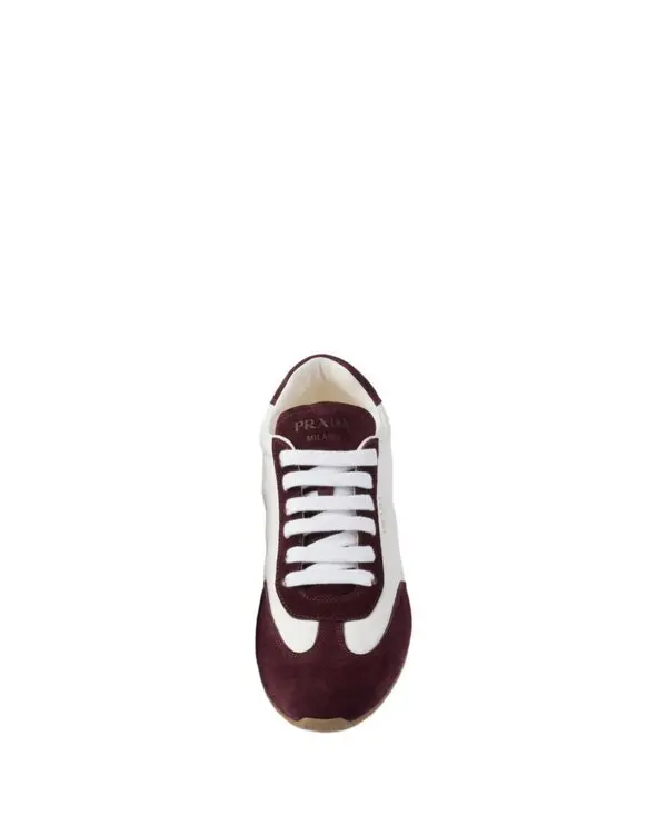 Prada Nappa Leather And Suede Sneakers