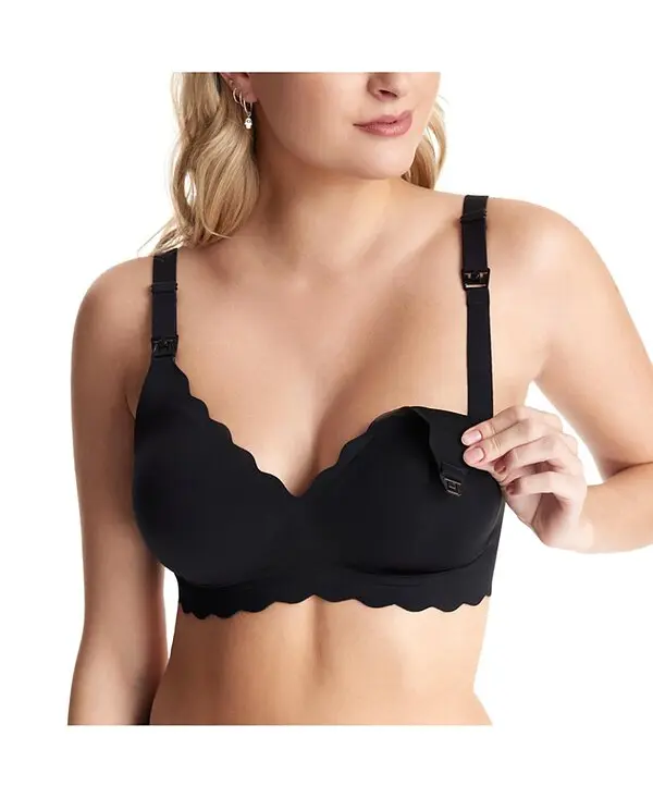 MOMCOZY Yn46 Jelly Strip Seamless Nursing Bra - Black