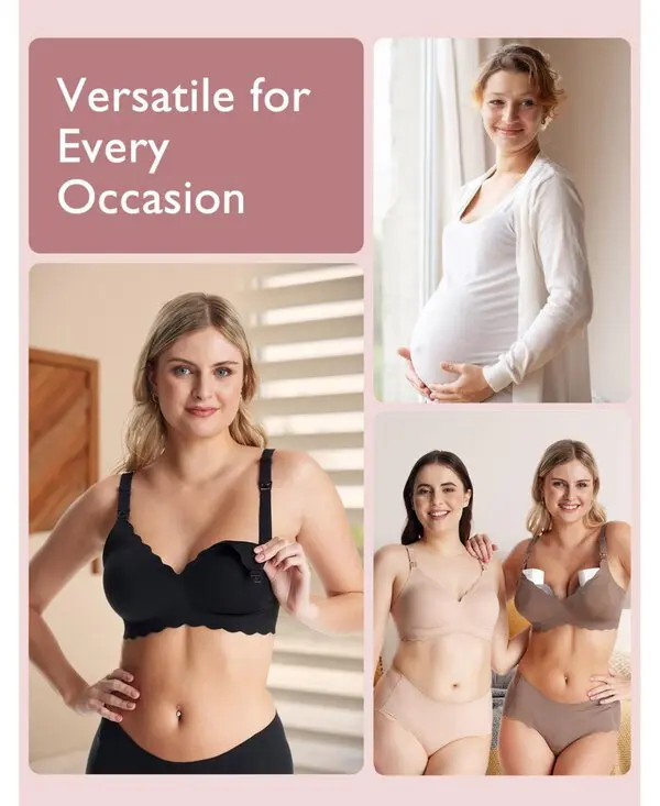 MOMCOZY Yn46 Jelly Strip Seamless Nursing Bra - Black
