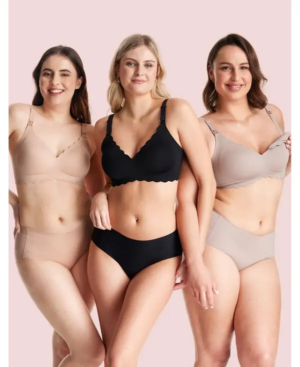MOMCOZY Yn46 Jelly Strip Seamless Nursing Bra - Black