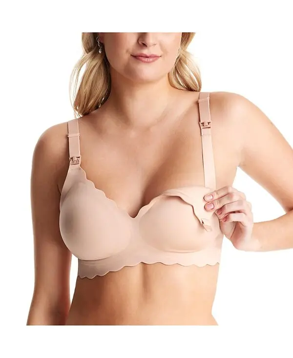 MOMCOZY Yn46 Jelly Strip Seamless Nursing Bra - Oyster Pink