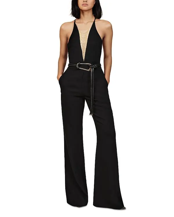 REISS Kamila Chain Detail Jumpsuit - Black